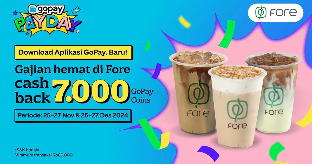 Promo Fore Coffee: Cashback hingga 7.000 GoPay Coins